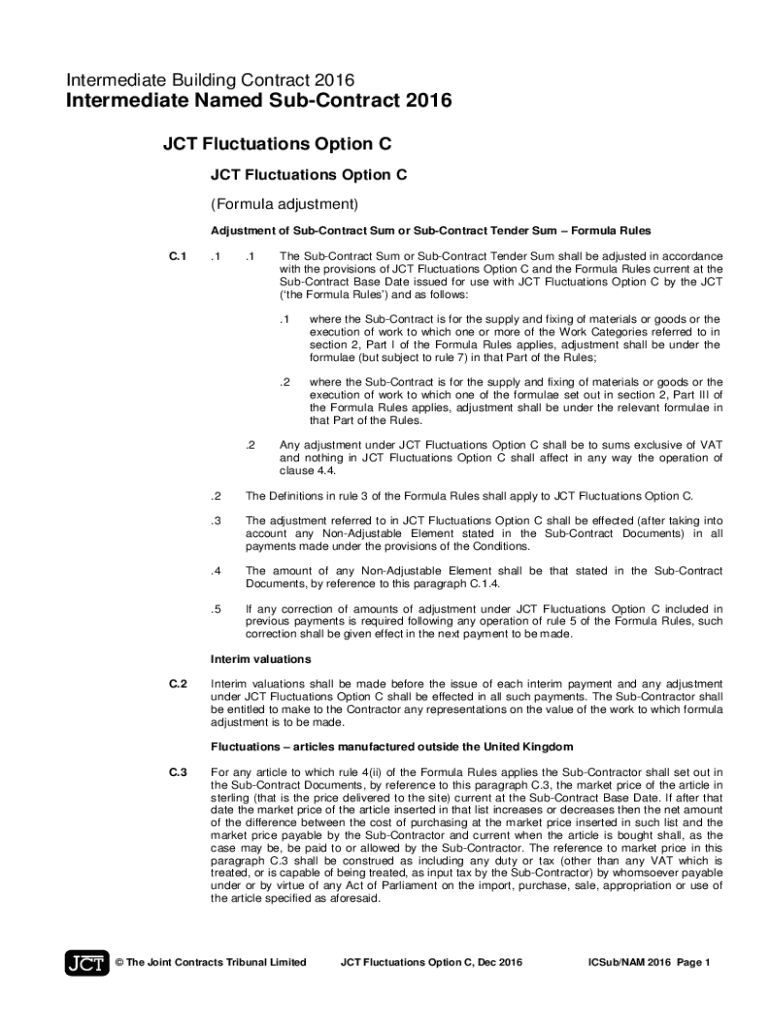 Fillable Online Schedule of amendments to JCT Intermediate Building ... Fax Email Print - pdfFiller