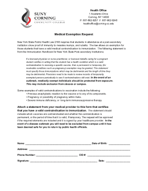 Fillable Online Medical Exemption Request Fax Email Print - pdfFiller