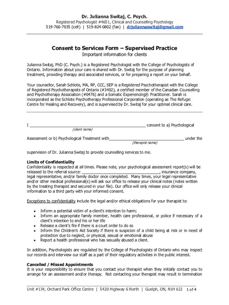 Fillable Online SWITAJ Consent to Services Form - Sarah Schlote.docx ...