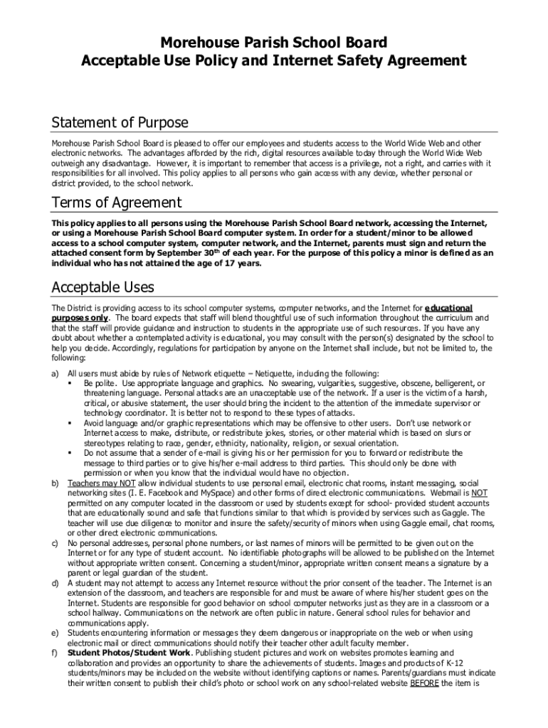 Fillable Online Acceptable Use and Internet Safety Agreement - Amazon ...