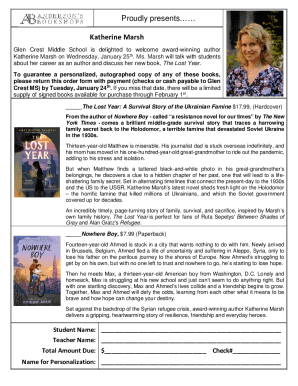 Fillable Online Author Katherine Marsh shares writing tips with middle ...