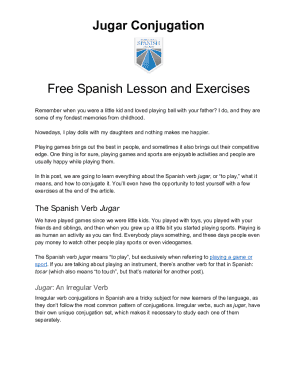 Fillable Online A Guide to the Jugar Conjugation in Spanish ...