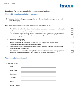 Fillable Online Ionising Radiation consent form IRRC Fax Email Print ...