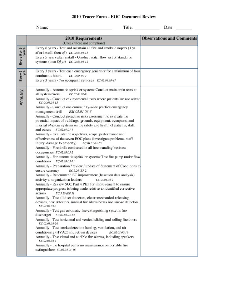 Fillable Online 11 - Tracer Tool - EOC document review.doc Fax Email Print - pdfFiller