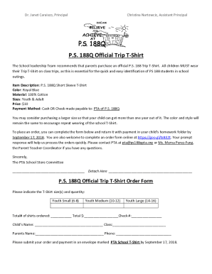 Fillable Online P.S. 188Q Official Trip T-Shirt Fax Email Print - pdfFiller