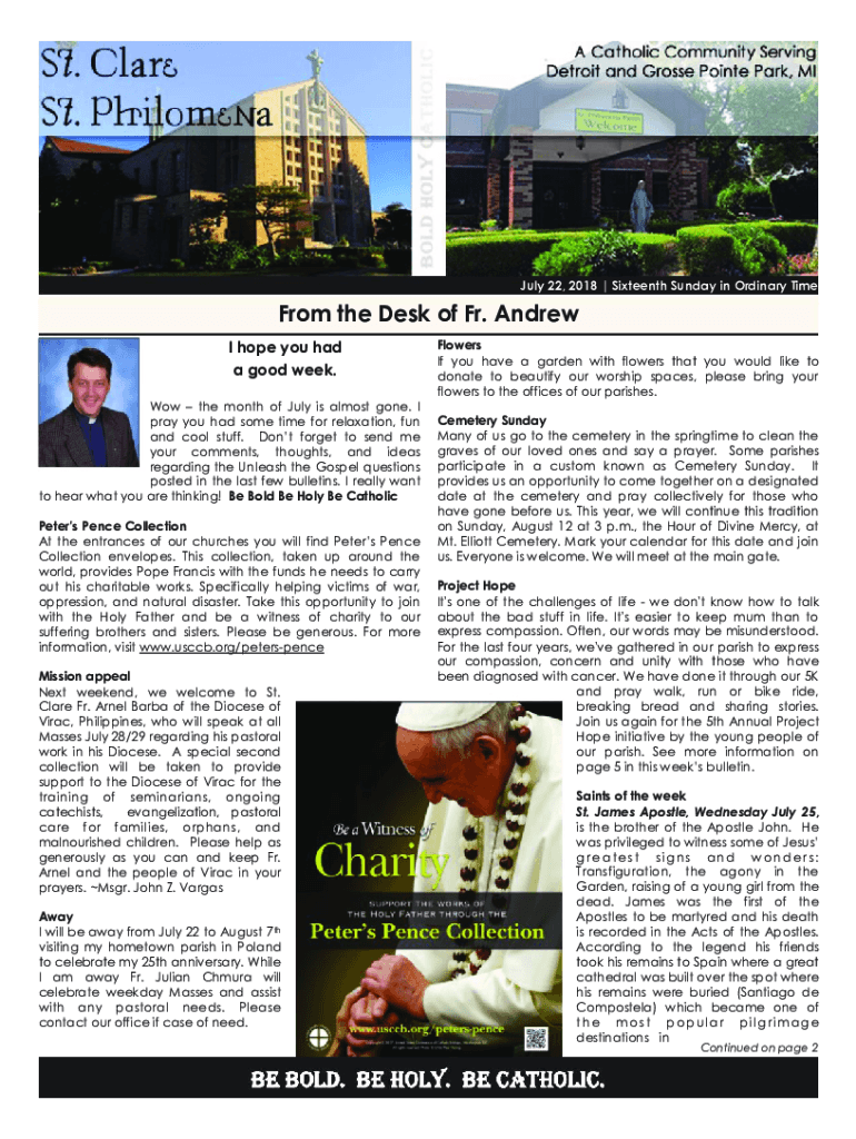 Fillable Online Sixteenth Sunday in Ordinary Time - Daily Readings ...