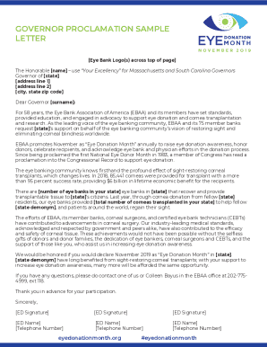 Fillable Online GOVERNOR PROCLAMATION SAMPLE LETTER Fax Email Print ...