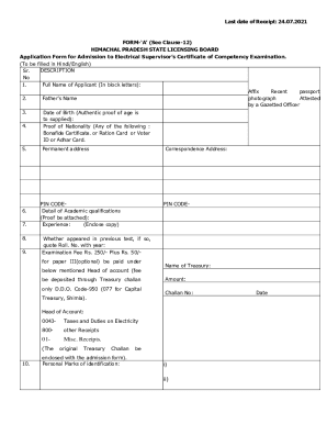 Fillable Online How to fill Electrical Supervisor Exam form online ...