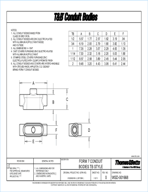 Fillable Online E F A B C D FORM 7 CONDUIT BODIES TB STYLE 0 WSD-001668 ...