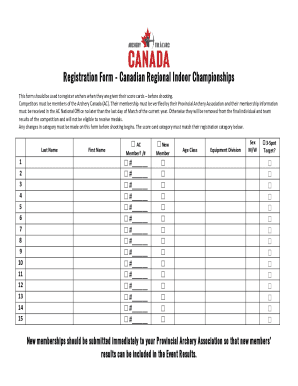 Fillable Online Registration Form - Archery Canada Fax Email Print ...