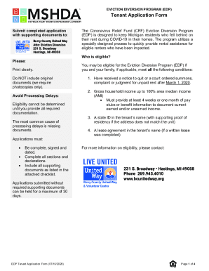 Fillable Online Tenant Application Form - State of Michigan Fax Email ...