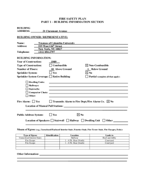 Fillable Online appendix 1 fire safety guide part i -- building ...