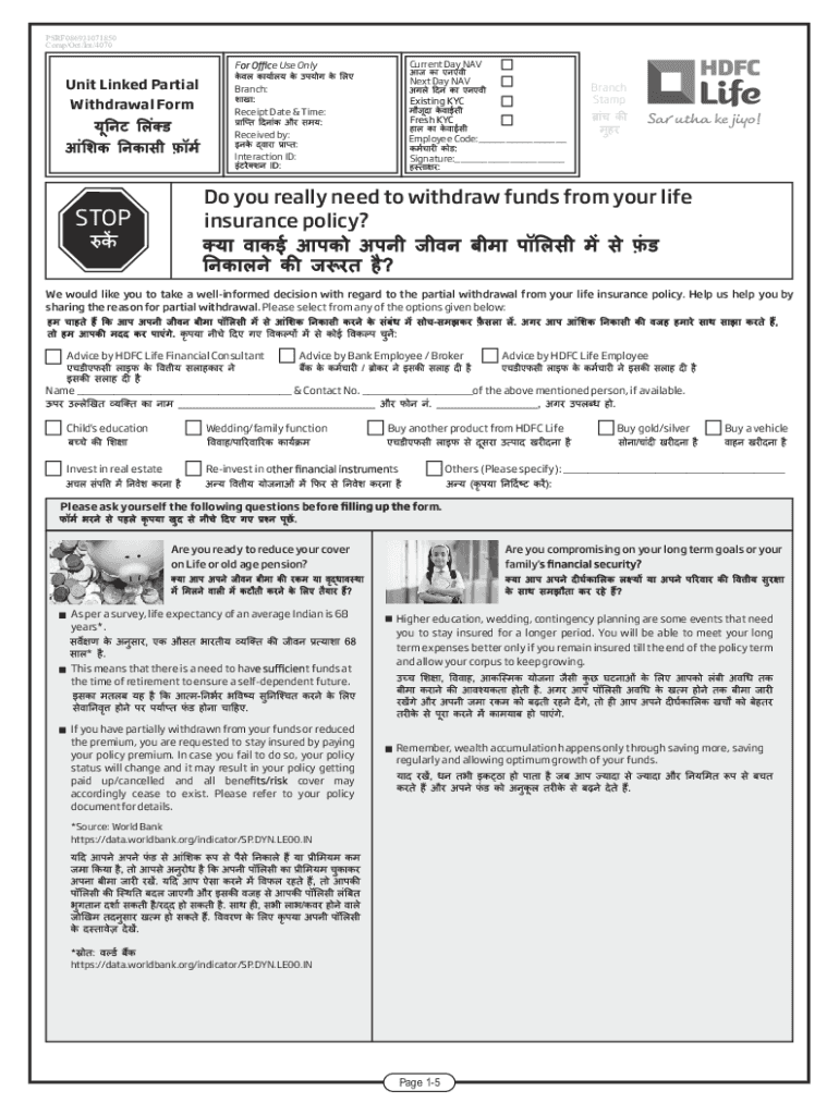 Fillable Online Partial withdrawal from life insurance policy reduces ...