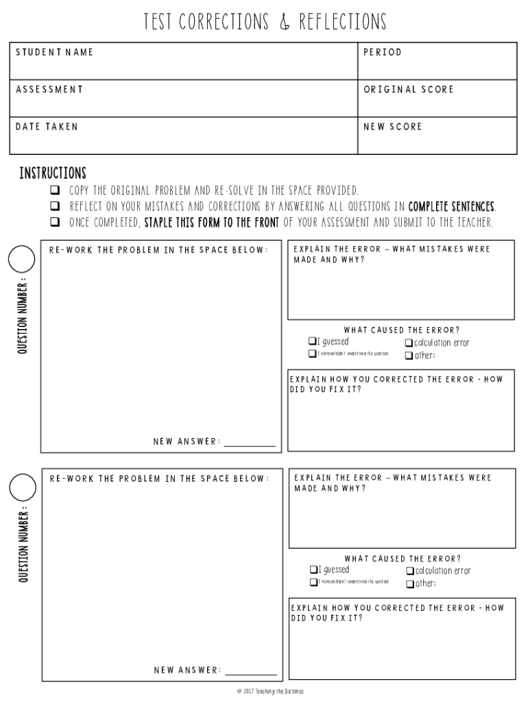 Fillable Online Best Way to do Test Corrections: Simple & Engaging Fax ...