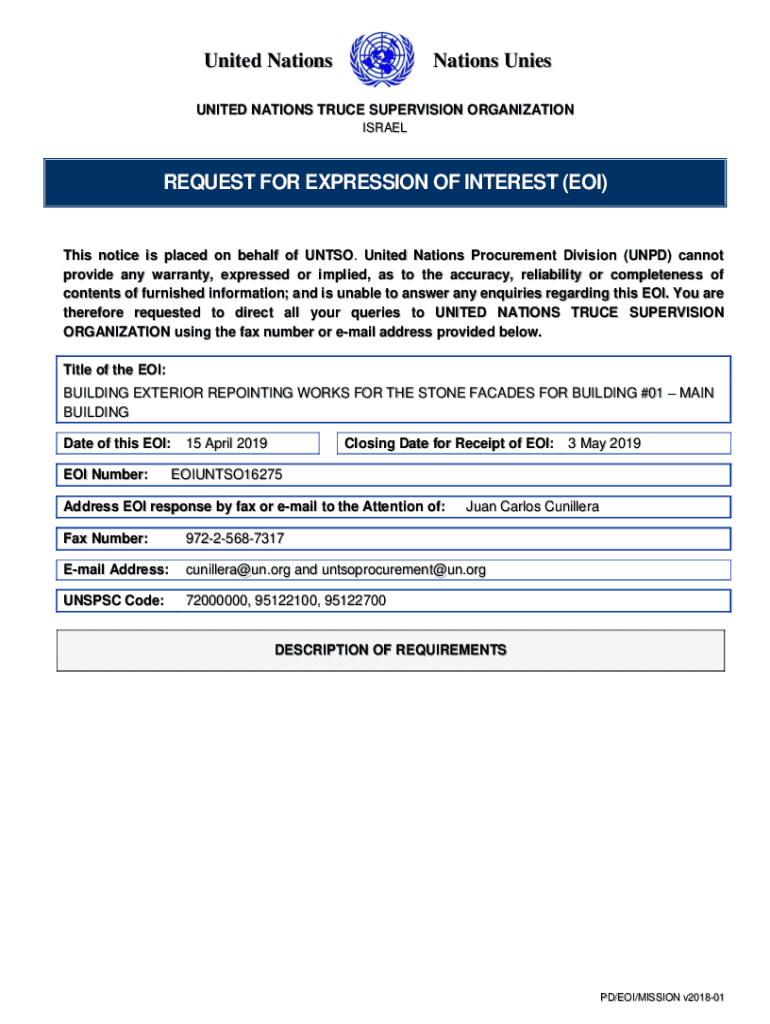 Fillable Online untso unmissions UNITED NATIONS TRUCE SUPERVISION ...