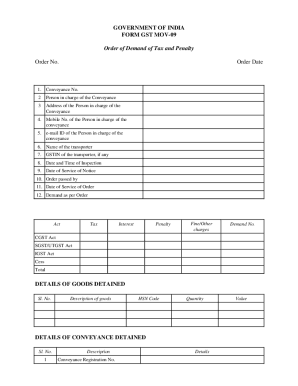 Fillable Online form gst mov -09 order of demand of tax and penalty Fax ...