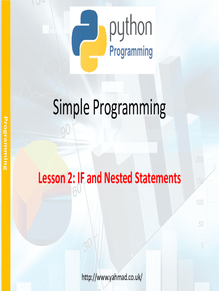 Fillable Online Python Programming Lesson 2 If And Nested Statements