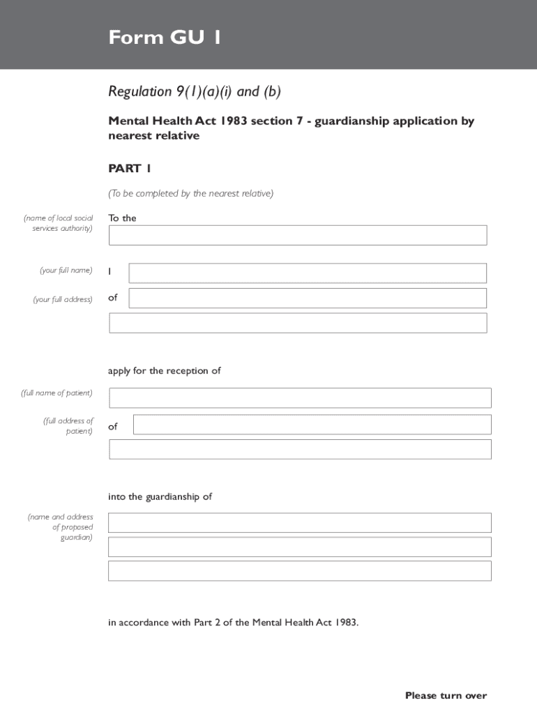 Fillable Online FORM GU 1 Fax Email Print - pdfFiller