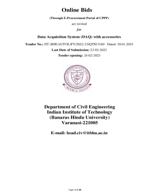 Fillable Online Tender Document - IIT Palakkad Fax Email Print - pdfFiller