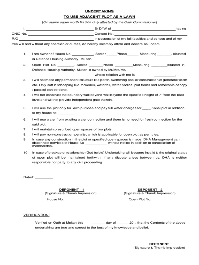 Fillable Online Get AFFIDAVIT (Worth Rs 50/- Stamp Paper) UNDERTAKING ...