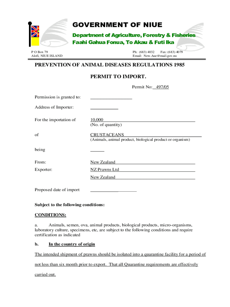 Fillable Online Niue Trade Portal, Import and Export procedures Fax ...
