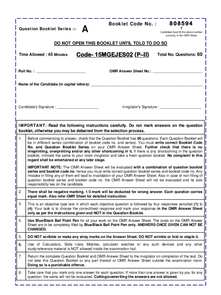 How To Fill Upsc Omr Sheet - Fill Online, Printable, Fillable, Blank ...
