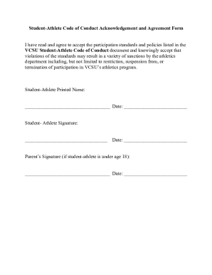 Fillable Online Code of Conduct Acknowledgement and Agreement Form21 ...