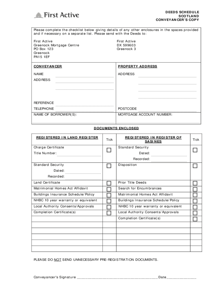 Fillable Online Fillable Online Virgin One Account Deeds Schedule ...