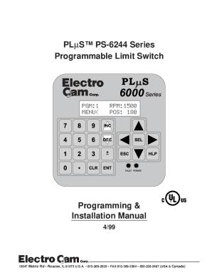 Fillable Online PLS PS-6244 Series Programmable Limit Switch Fax Email ...