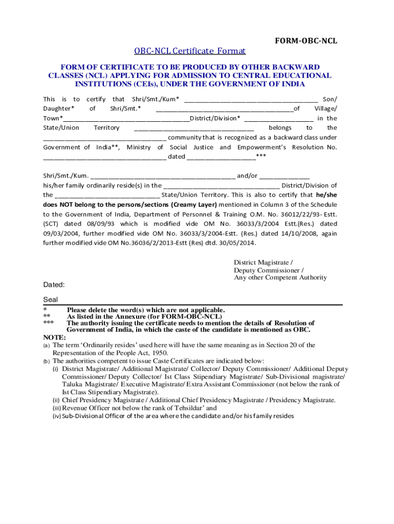 Fillable Online admission iist ac I am OBC NCL category candidate.I ...