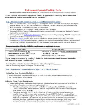Fillable Online cps northeastern International Student Checklist ...