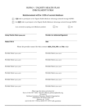 Fillable Online Dignity Care Health Plan MA Enrollment Form Fax Email ...