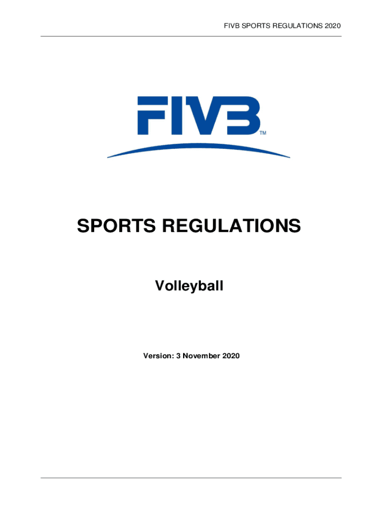 Fillable Online key regulatory changes to the fivb sports regulations ...