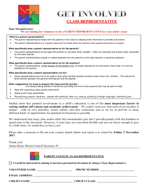 Fillable Online Parent Representative Guidelines - Payne Road State ...