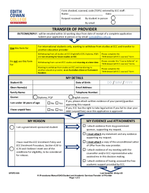 Fillable Online Student Appeal Form - Edith Cowan College Fax Email ...