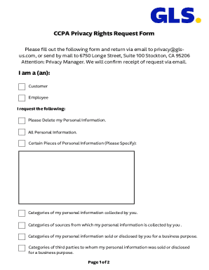 Fillable Online CCPA Privacy Rights Request Form Fax Email Print ...