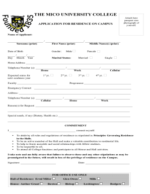 Fillable Online Mico Undergraduate Application Form.pdf Fax Email Print ...