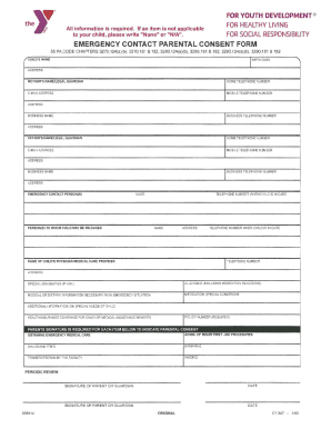 Fillable Online WELCOME TO Y YOUTH DEVELOPMENT! - YMCA of Metropolitan ...