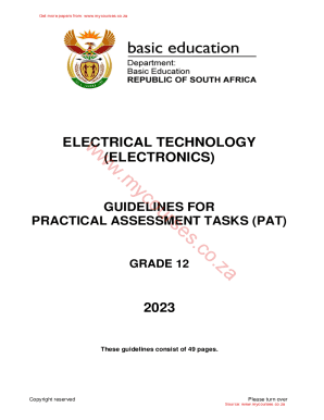 Fillable Online Electrical technology gr 12 pat 2022 digital eng ...
