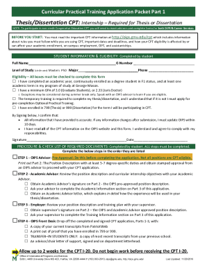 Fillable Online oips gmu Curricular Practical Training Application ...