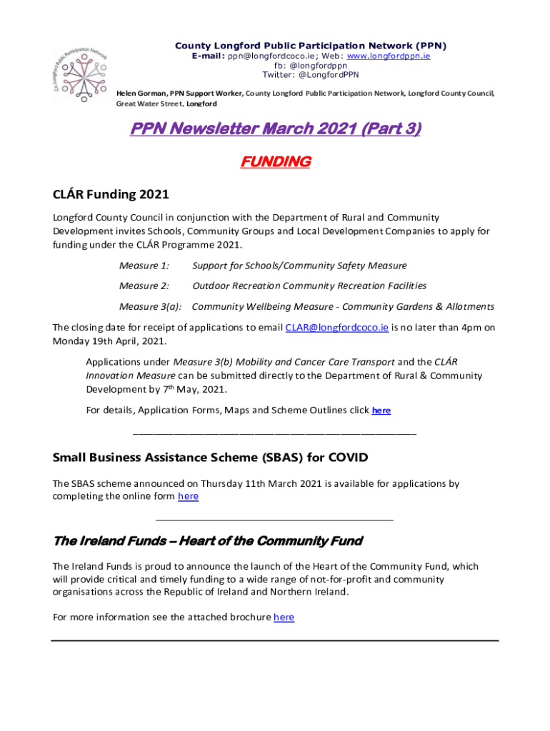 Fillable Online PPN Secretariat - County Longford Public Participation ...