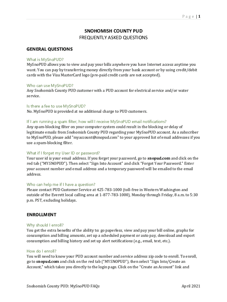 Fillable Online Benefits of Paperless Billing - Snohomish County PUD ...