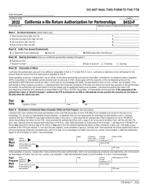 Fillable Online 2021 Form 8453-P California e-file Return Authorization ...