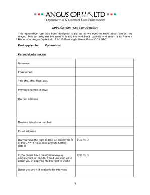 Fillable Online Optometrist Application form 01.07.17.doc Fax Email ...