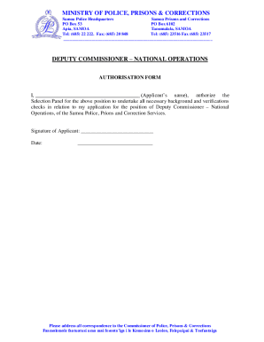 Fillable Online Application Form - Samoa Police Service Fax Email Print ...