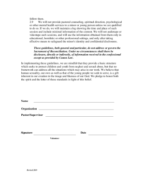 Fillable Online Standards of Ministerial Behavior in Dealing with ...