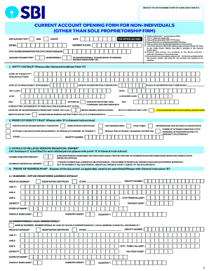 Fillable Online current account opening form for sole proprietorship ...