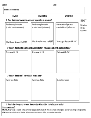 Fillable Online WRITING TRANSITION GOALS AND OBJECTIVES - CT.gov Fax ...