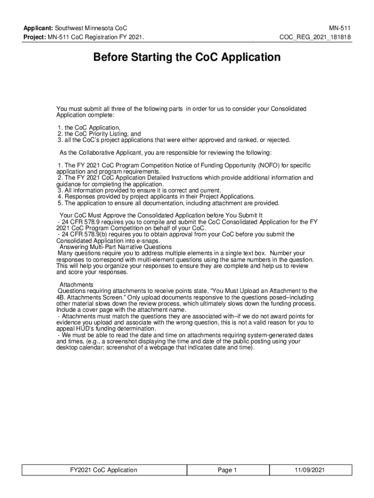 Fillable Online Before Starting the CoC Application - Hennepin.us Fax ...