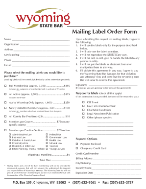 Fillable Online Application for Mailing Labels.indd Fax Email Print ...